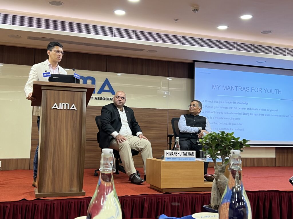 Vote of thanks to Arun Goyal Sir at AIMA YLC | Arun Pandit (R)
